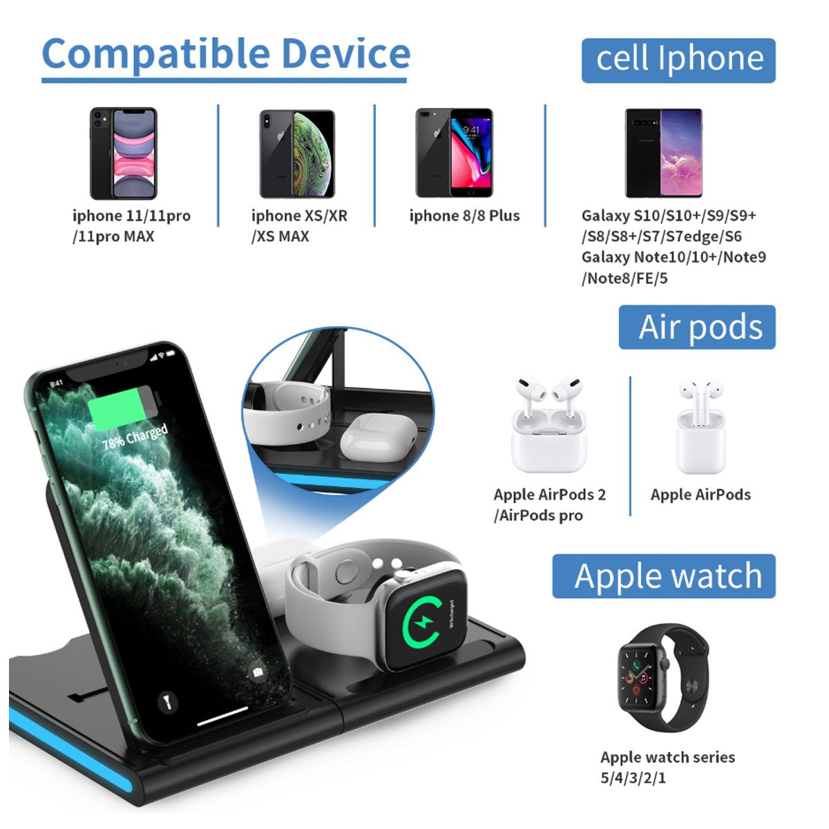 Magnetic Power Tiles 4 In 1 Wireless Charging Station – Smart and Easy ...